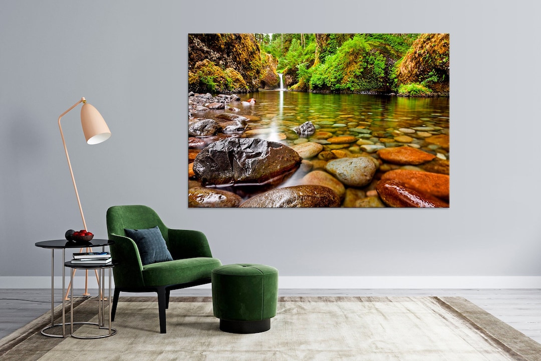 Waterfall Canvas Print Nature Wall Art Waterfall in Forest Print Spa ...