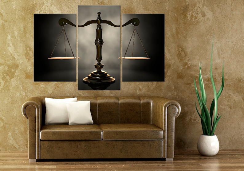 Lawyer Canvas Wall Art Scales of Justice Lawyer Office Decor Law Print ...