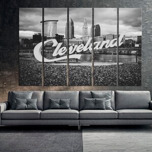 Cleveland Canvas Wall Art Cleveland Ohio Print Modern Wall Decor ...