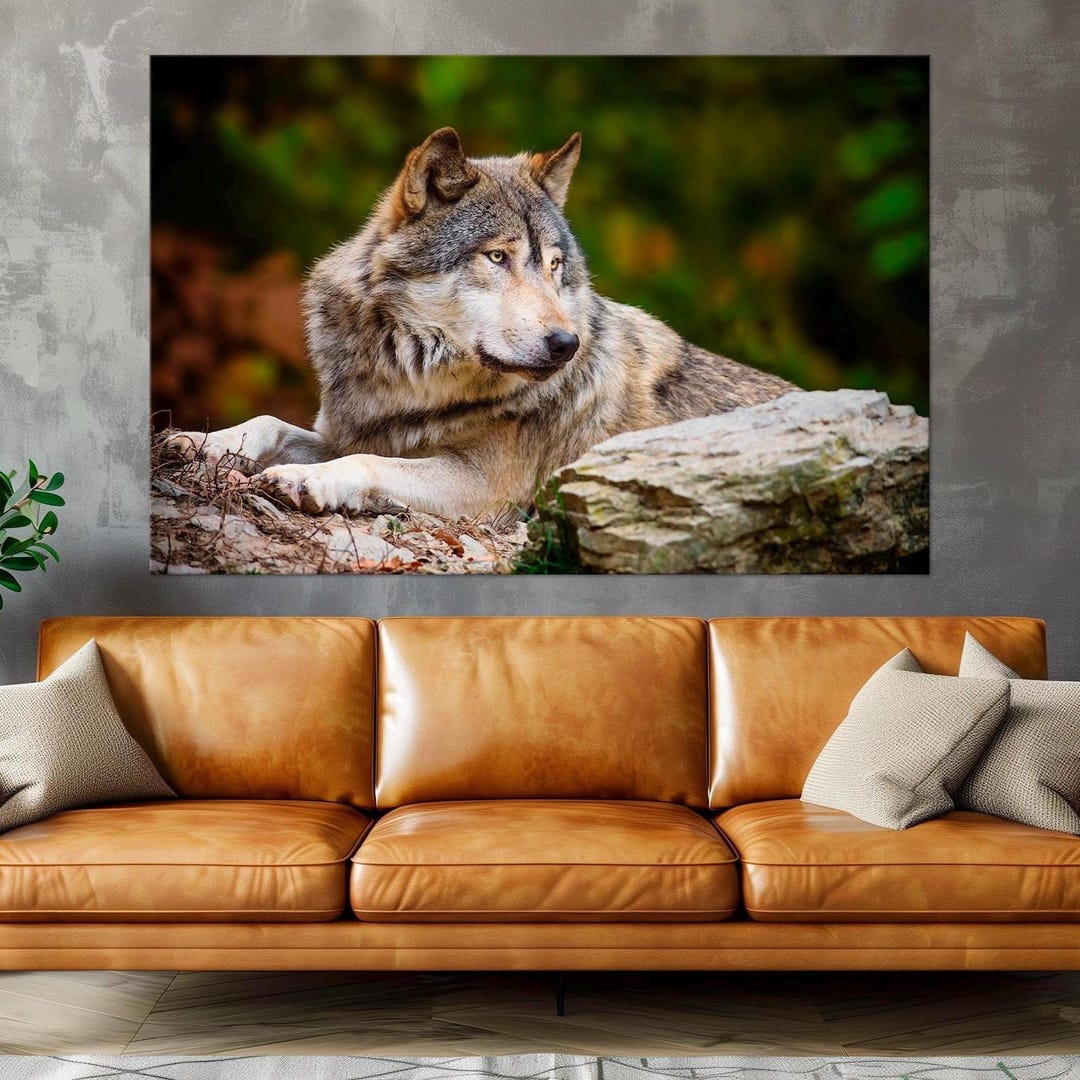 Wolf Canvas Wall Art Wolf Print Wolf Painting Animal Wall Decor ...
