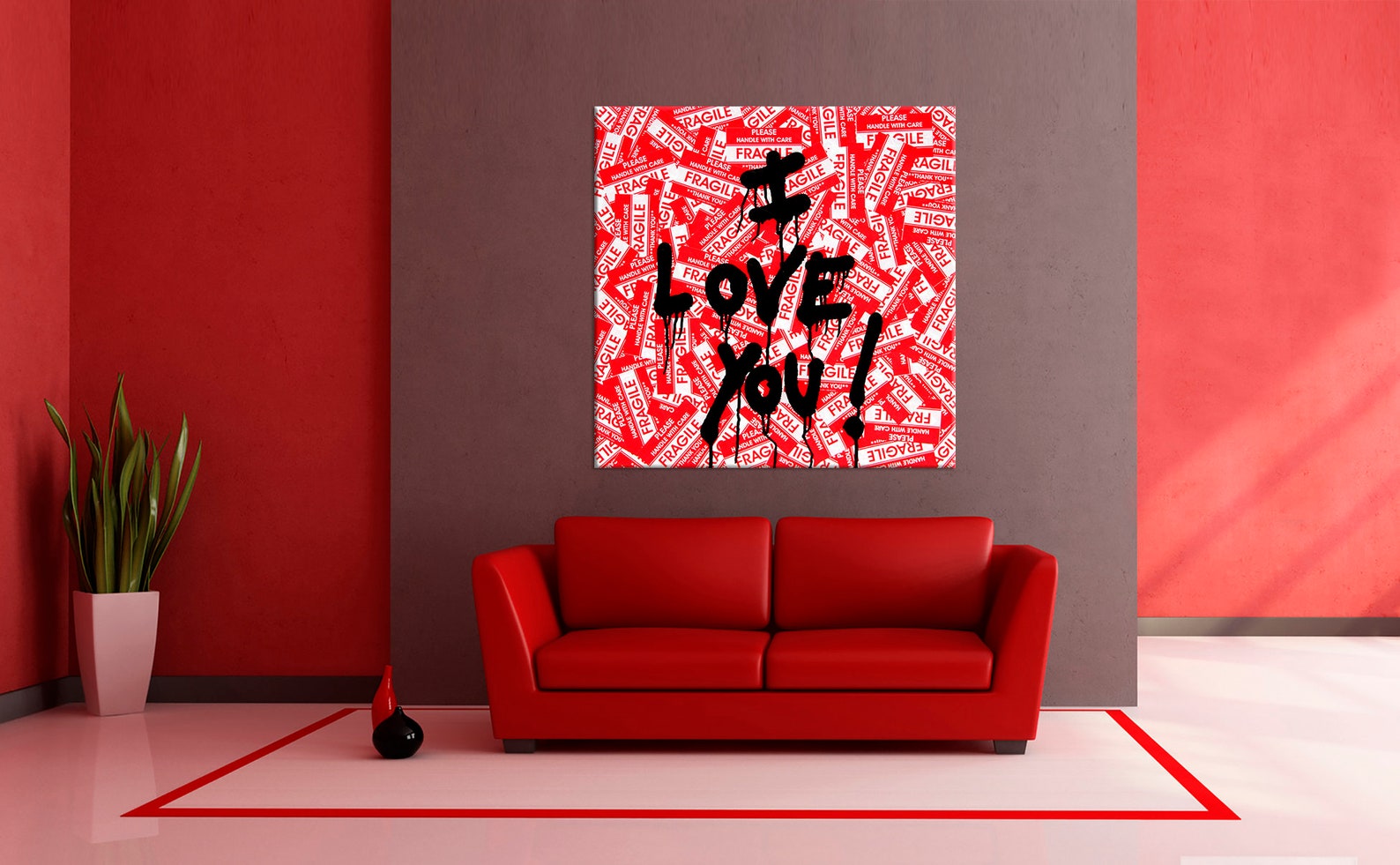I love you Graffiti canvas wall art Street art print Urban art | Etsy