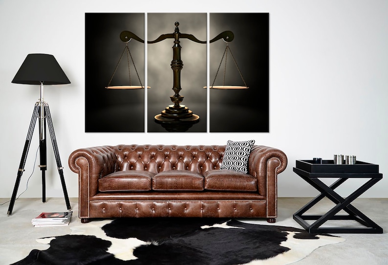 Lawyer Canvas Wall Art Scales of Justice Lawyer Office Decor Law Print ...