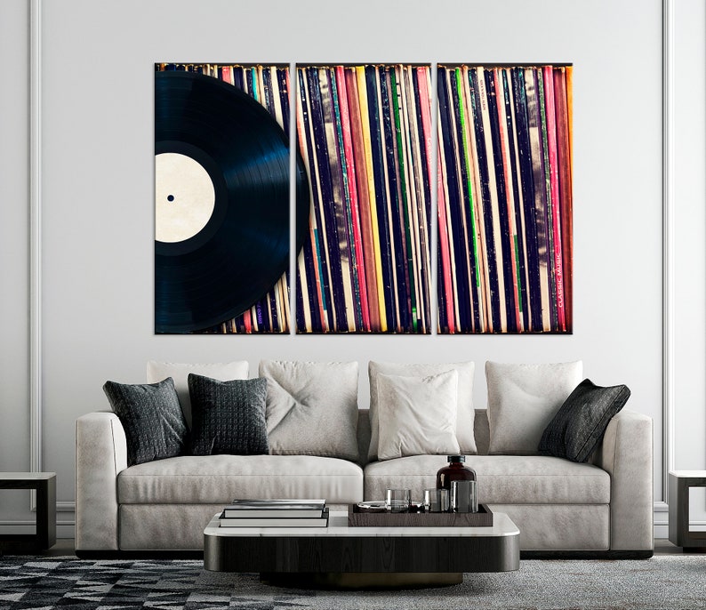 Vinyl Record Wall Art Music Decor Vintage Vinyl Covers Canvas Print ...