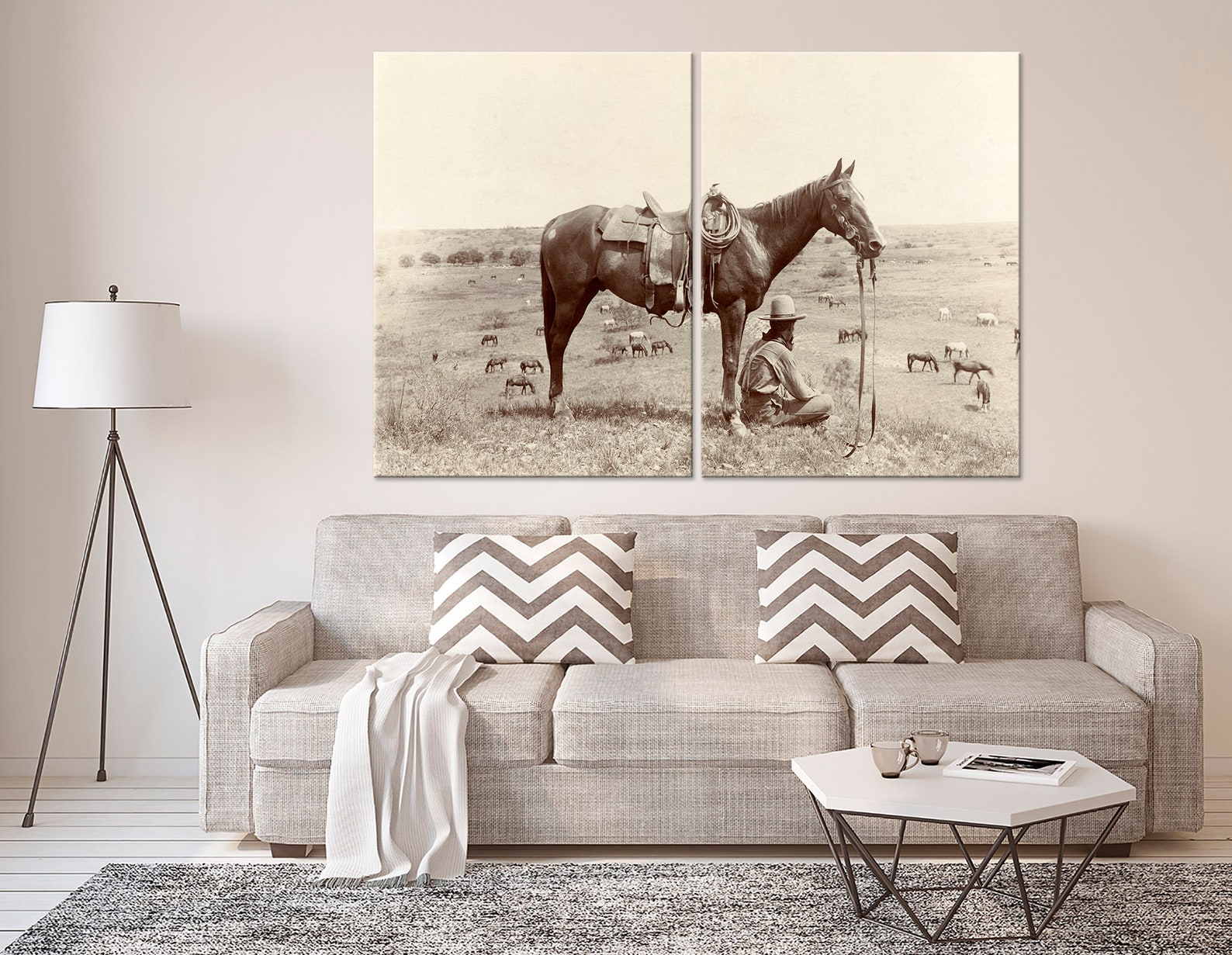 Texas Cowboy Canvas Wall Art Farmhouse Decor Texas Print Horse - Etsy