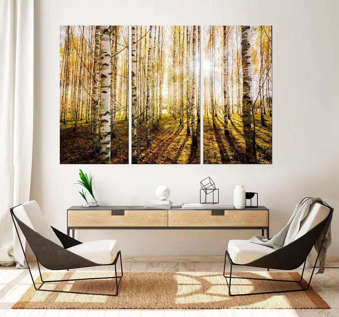 Birch Tree Canvas Print Trees Wall Art Forest Print Landscape Birch ...