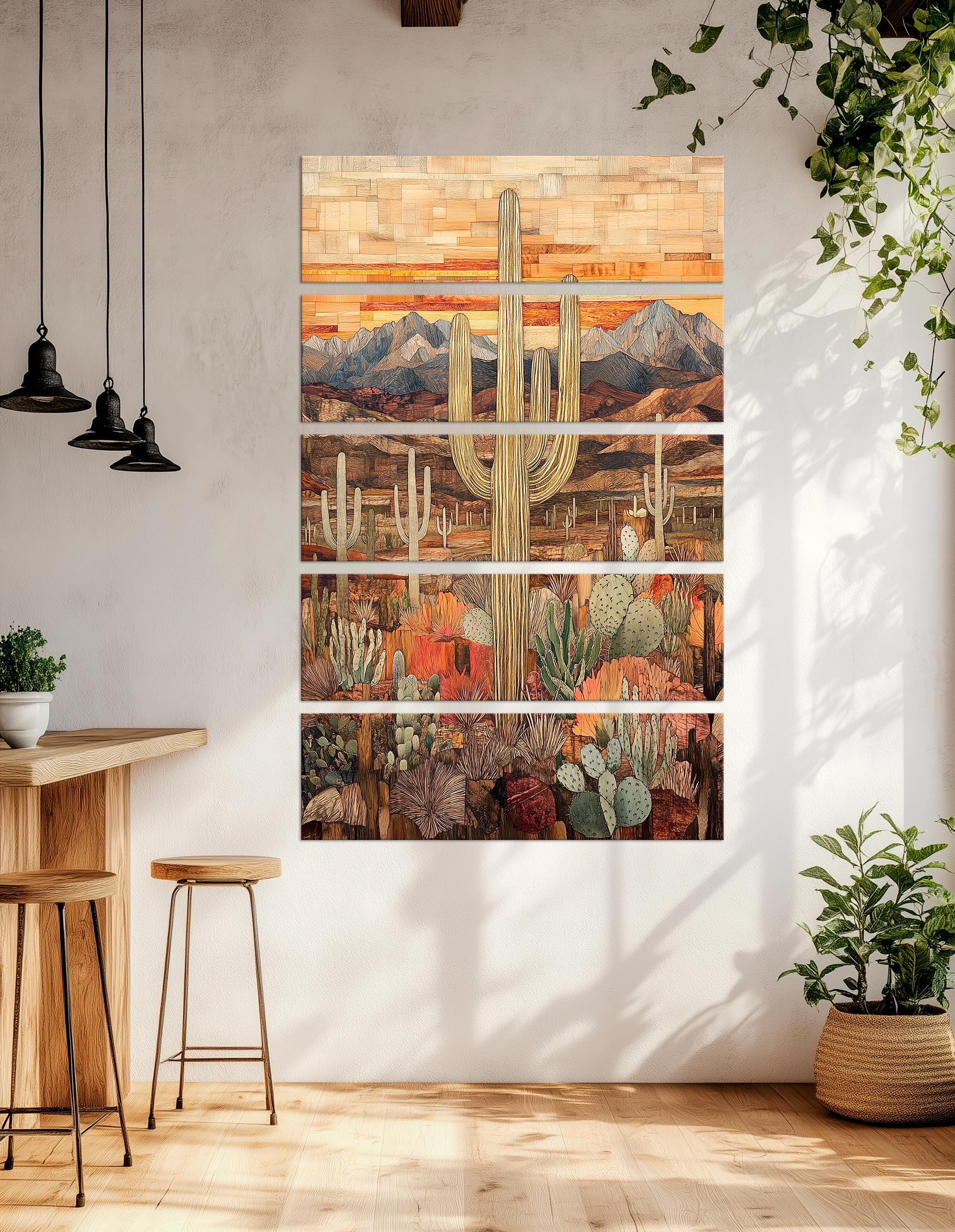 Cactus Canvas PRINT Southwestern Wall Art Arizona Desert Mountaine ...