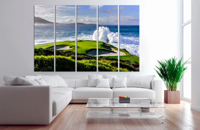 Golf Canvas Wall Art Pebble Beach Golf Links Golf Print Golf Course in ...