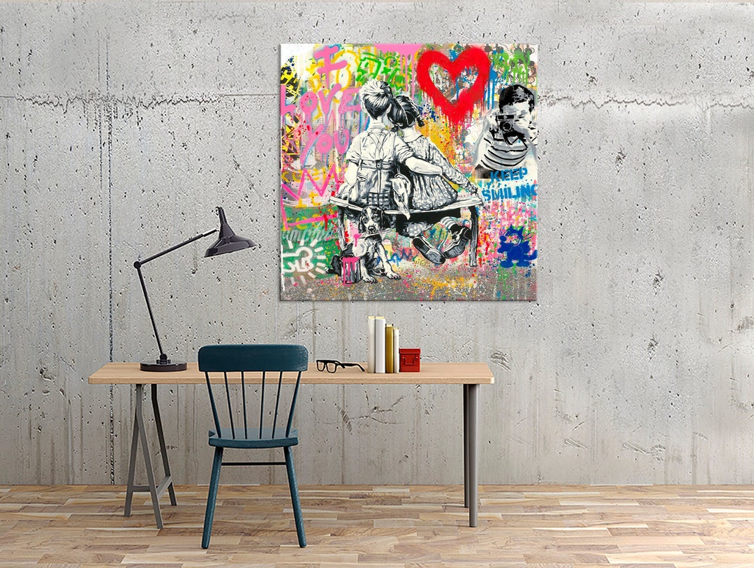 Work Well Together Graffiti Canvas Wall Art Street Art Print Urban Art ...