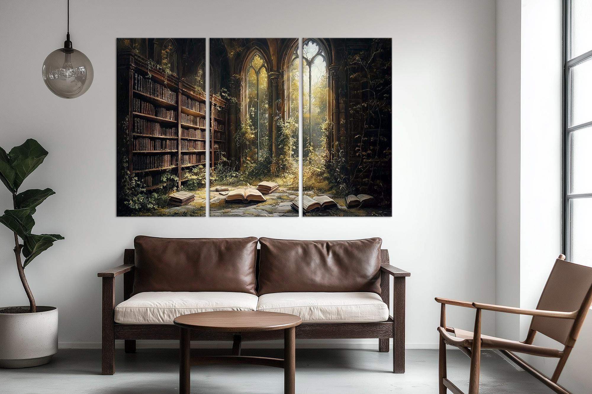Fantasy Library Canvas Wall Art Library Painting Print Book Lover Gift ...