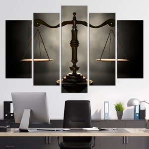 Lawyer Canvas Wall Art Scales of Justice Lawyer Office Decor Law Print ...