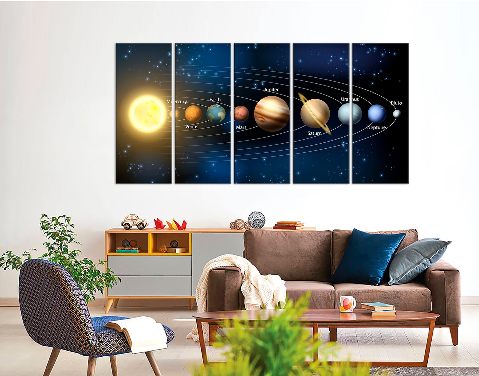 Solar System Canvas Print Space Wall Art Kids Room Decor Astronomy ...