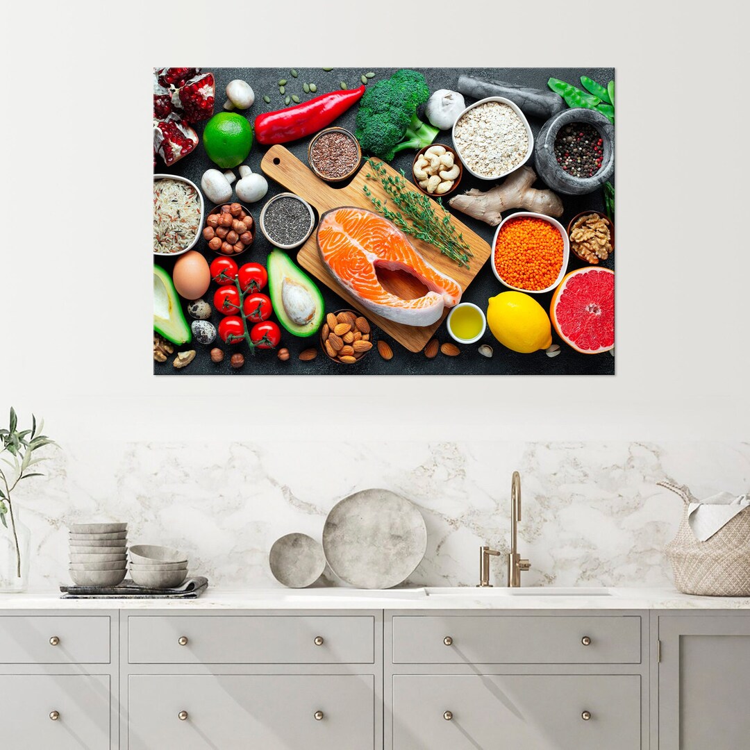 Kitchen Canvas Wall Art Food Print Cooking Art Healthy Eating Wall Art ...