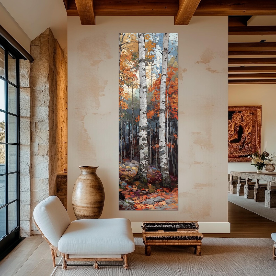 Aspen Trees Canvas Wall Art: Autumn Forest Landscape Print, Fall Decor ...