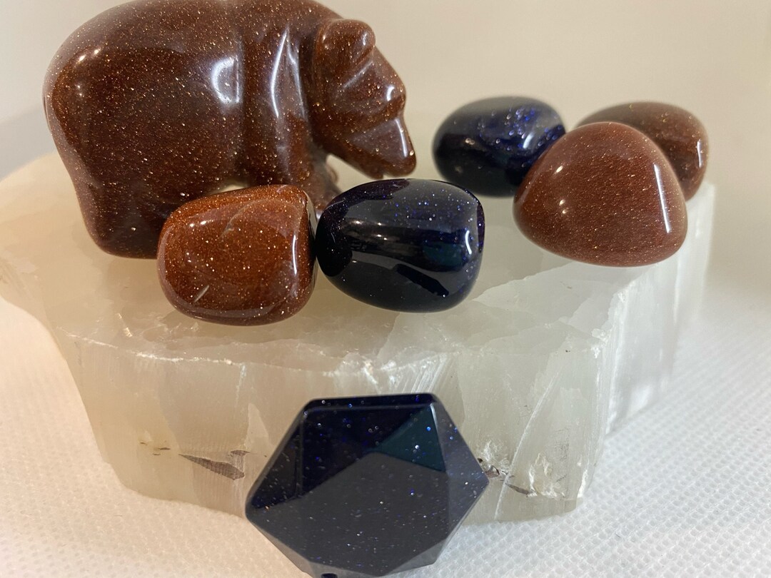Gold & Blue Sandstone Set / Polished Gems / Healing Crystals / Crystal ...