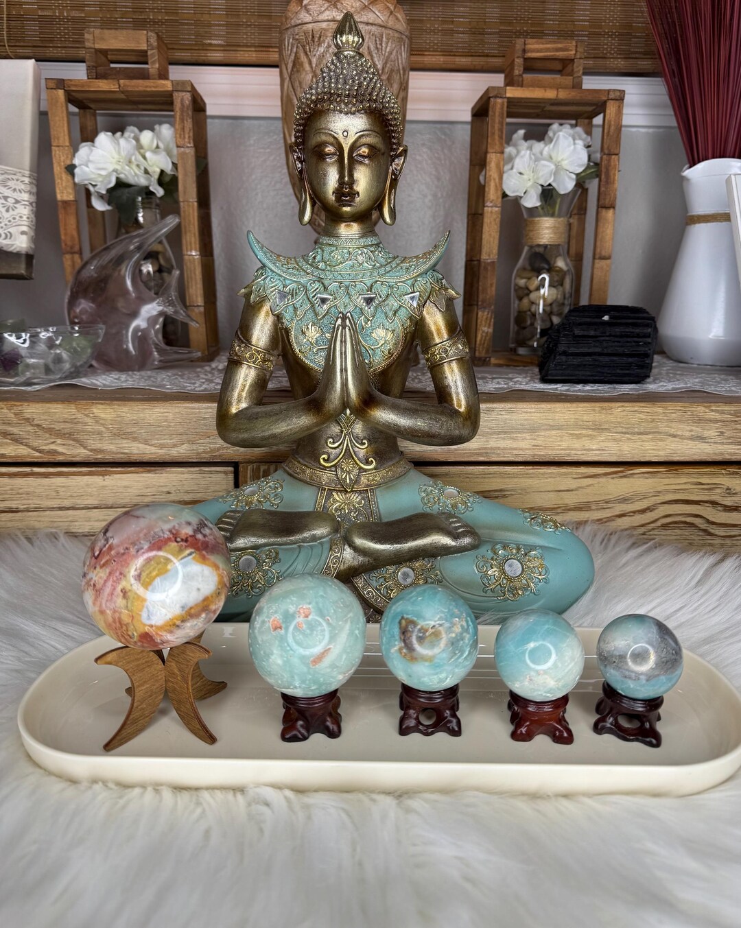 Sky Blue Jasper Sphere / Blue Sky Jasper / Healing Crystals / Polish ...