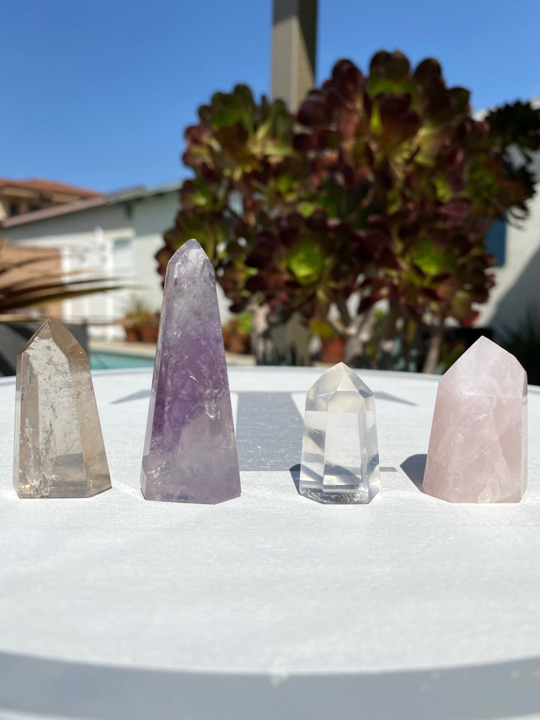 Starter Crystal Set (clear, Smoky, & Rose Quartz + Amethyst) / Polished ...