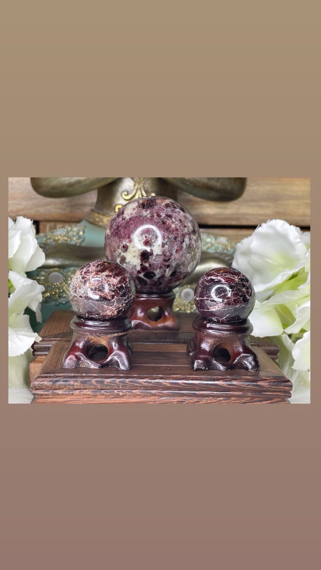 Garnet Sphere / Healing Crystals / Polish Gemstones / Natural Stones ...