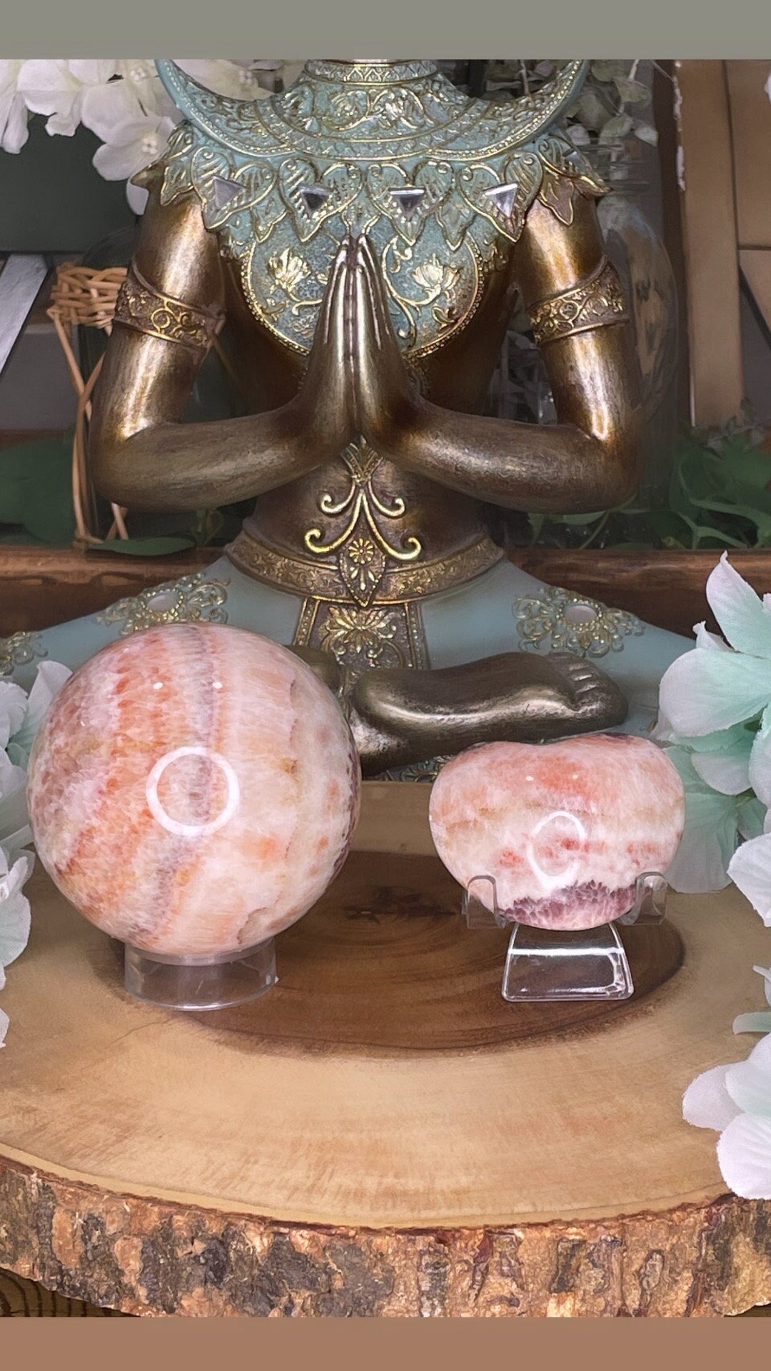 Dali Jasper/pork Stone Sphere & Heart Set / Healing Crystals / Polish ...