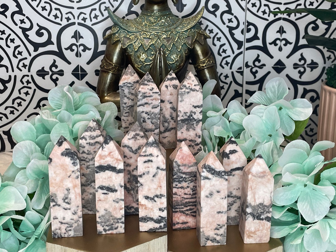Pink Zebra Jasper Tower / Motivation Stone / Polished Gems / Healing ...