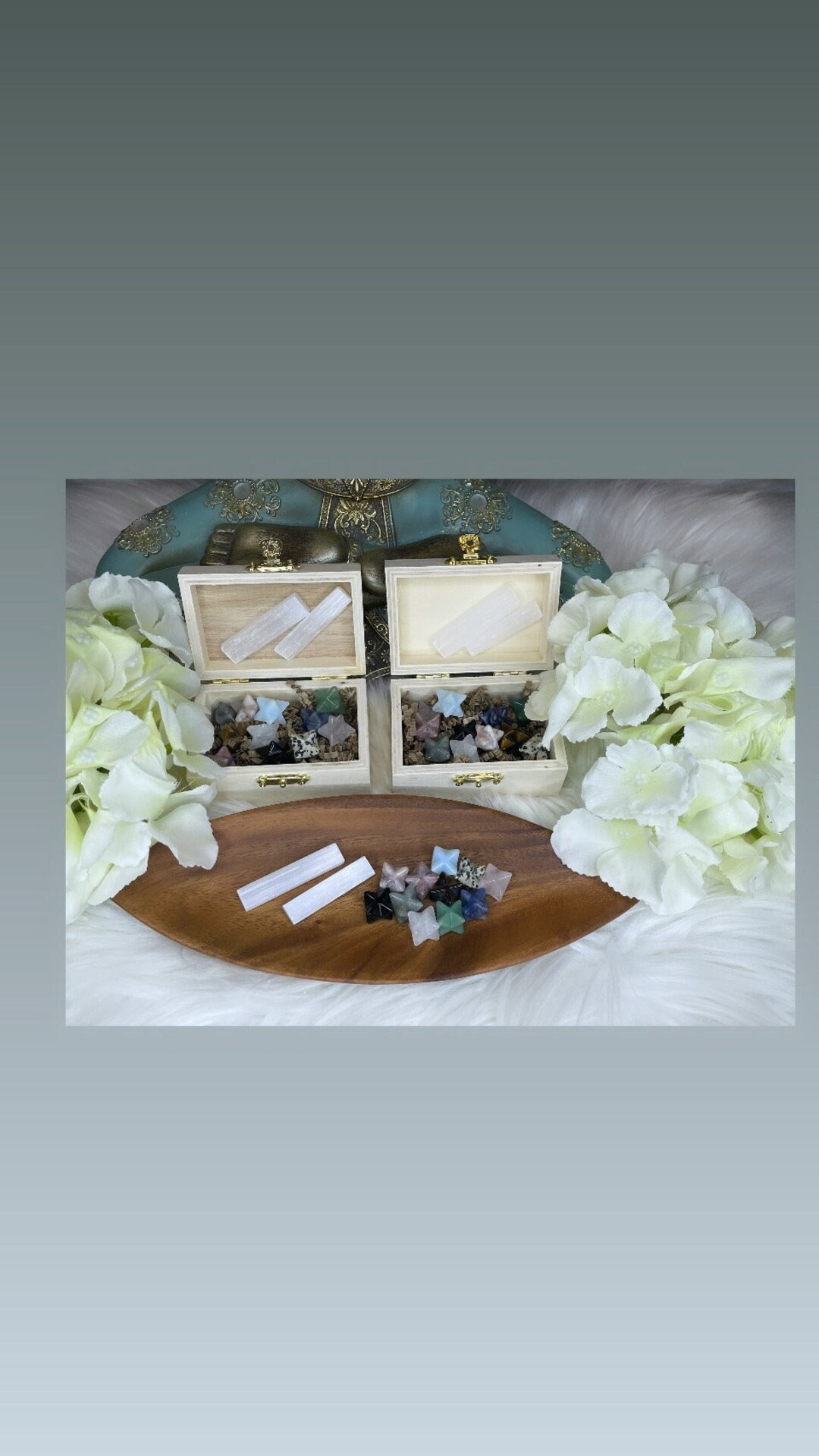Crystal Carved Merkaba Set With Selenite Sticks: Healing Gemstones - Etsy