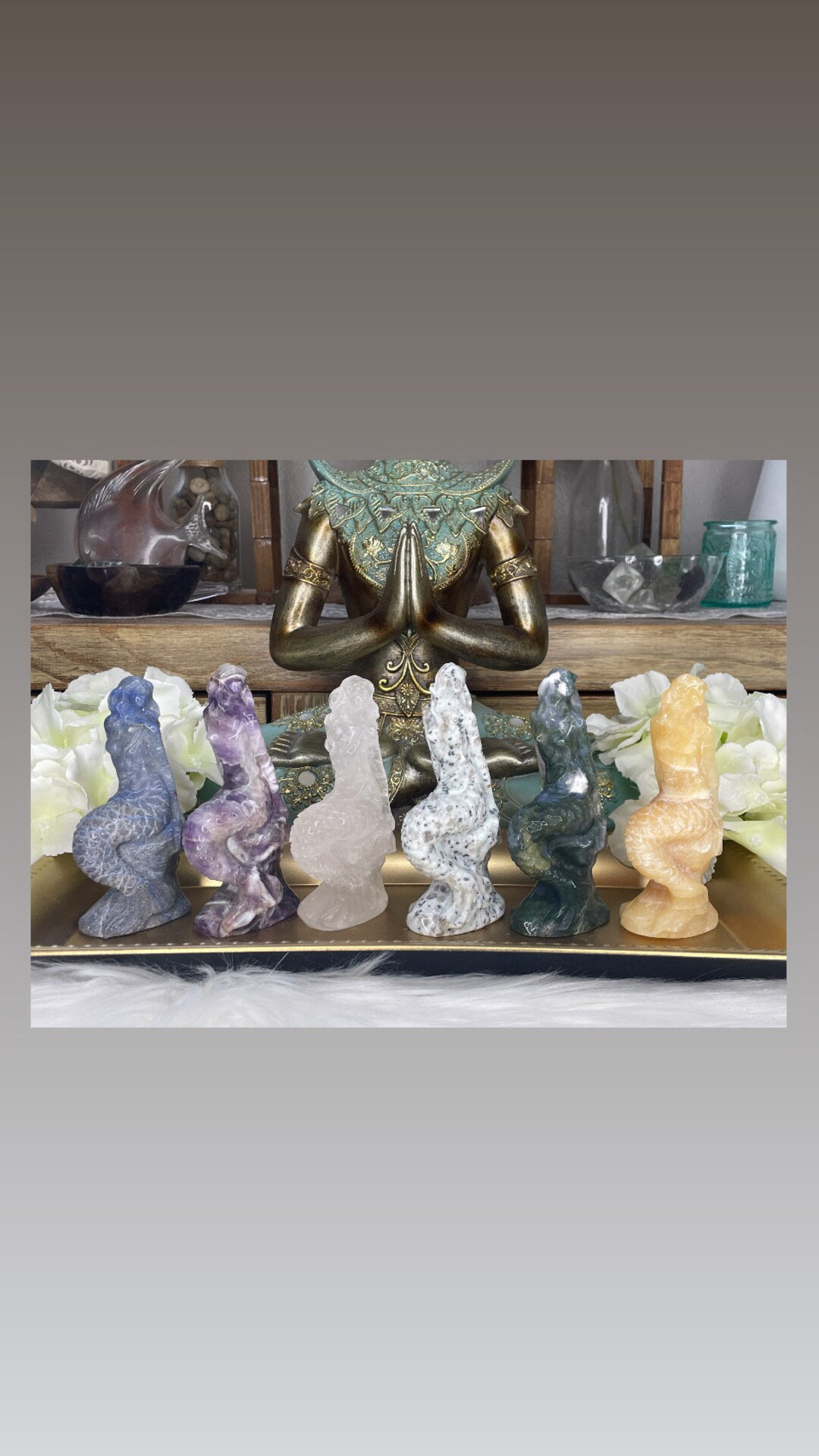 Crystal Carved Mermaid / Healing Crystals / Polish Gemstones / Natural ...