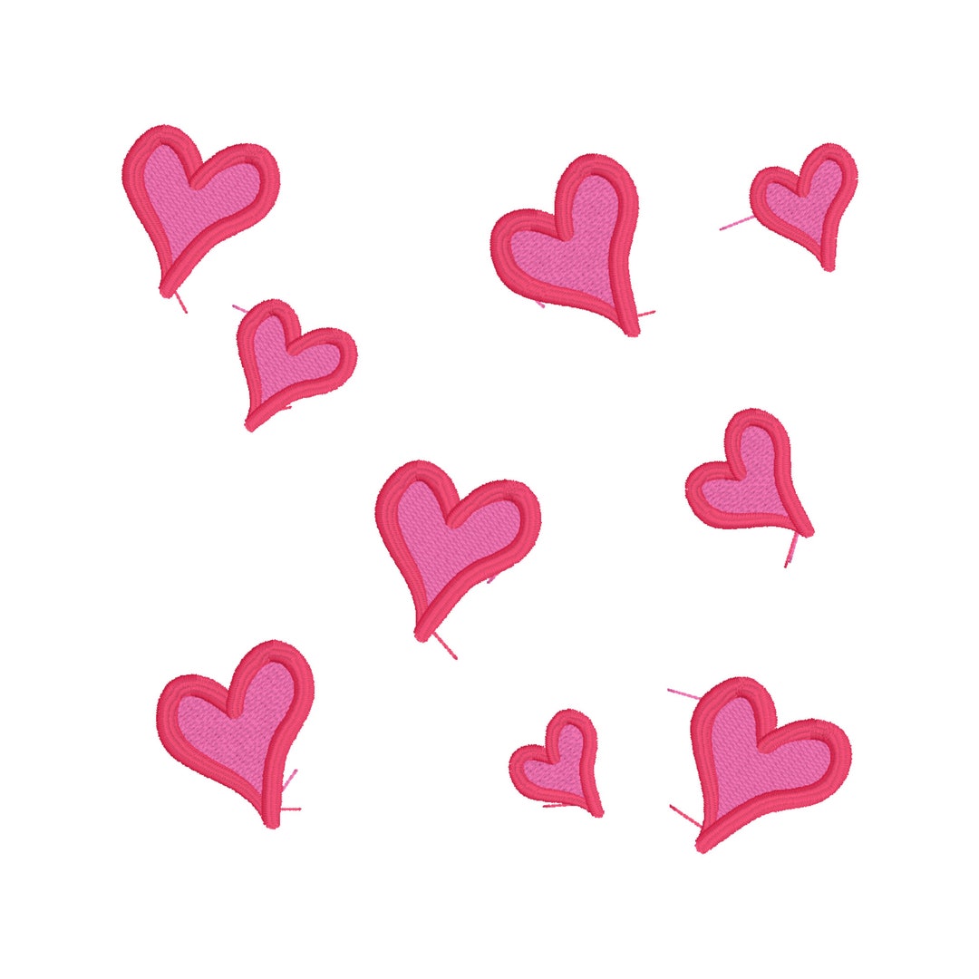 Scatter Hearts - Machine Embroidery Design File - PES - DST - JEF - Hus ...