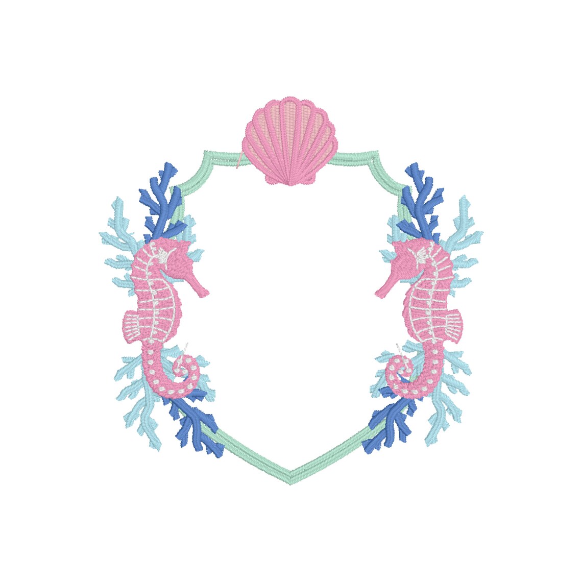 Coastal Crest Sea Life Embroidery Design (digital Download) - Etsy