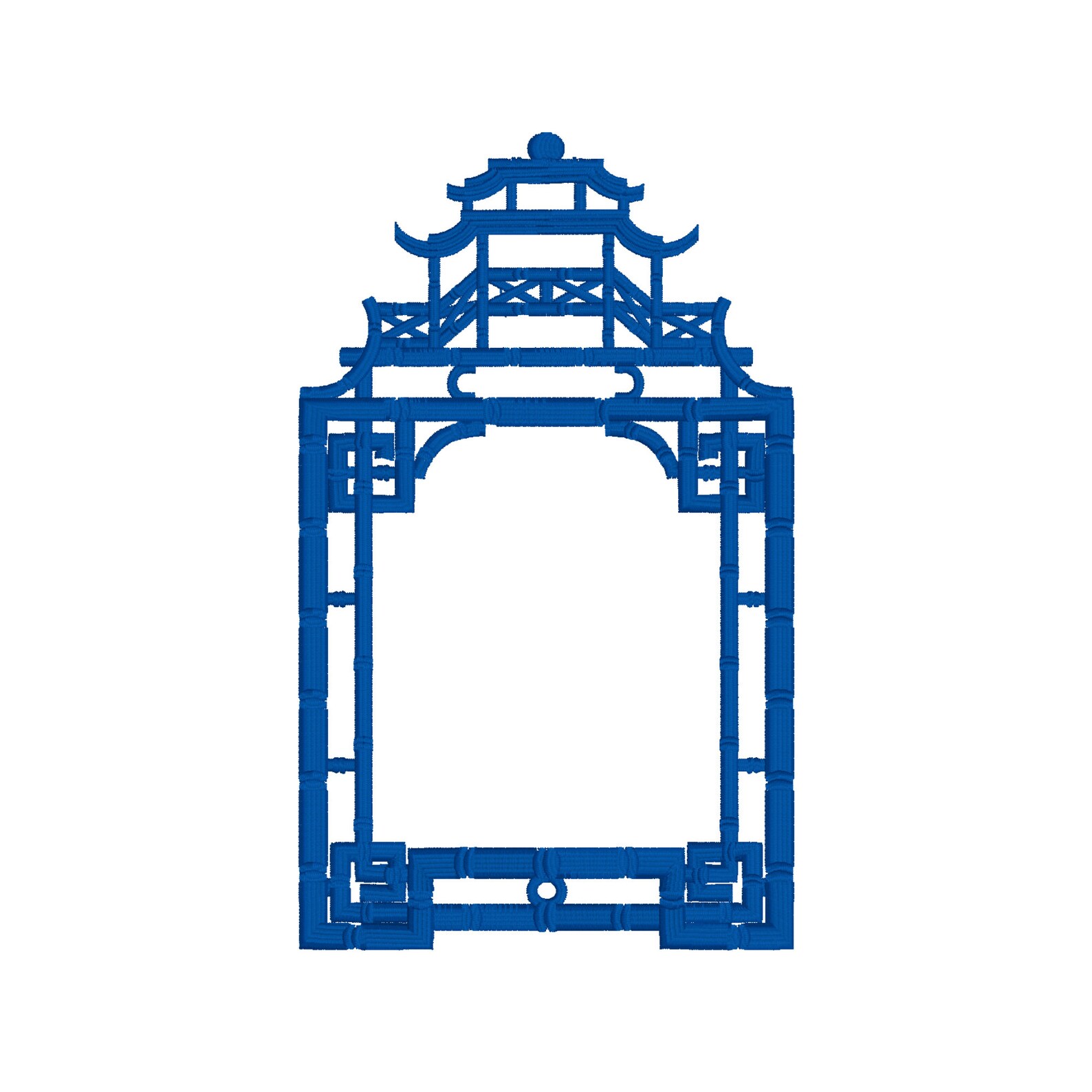Pagoda Mirror Frame Embroidery Design - Chinoiserie (PES, DST) - Etsy
