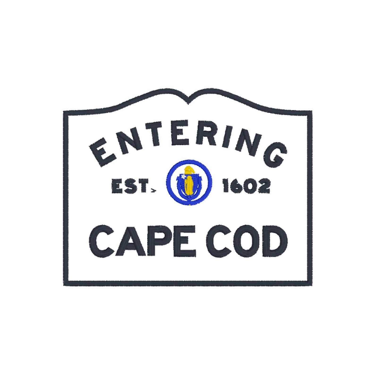Entering Cape Cod Sign Embroidery Design - 4" X 3 3/16" (digital File ...