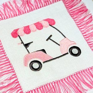 Preppy Pink Golf Cart - Machine Embroidery Digital Design - PES - DST ...