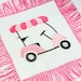 Preppy Pink Golf Cart - Machine Embroidery Digital Design - PES - DST ...