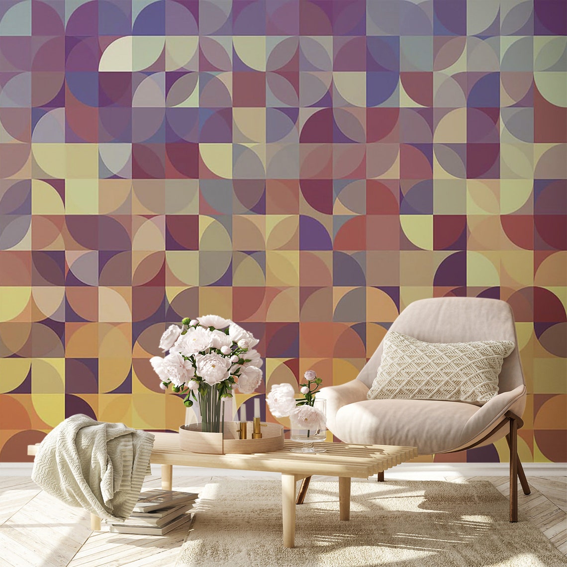 Сolor pattern Wallpaper Mural Wallpaper Photo Mural Wall | Etsy