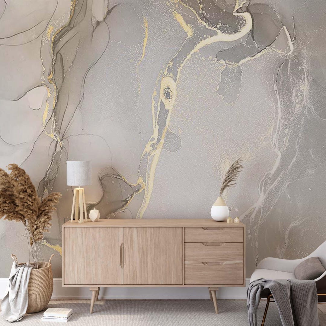 Beige Marble Wallpaper Murall-stone Abstract Wallpaper Removable ...