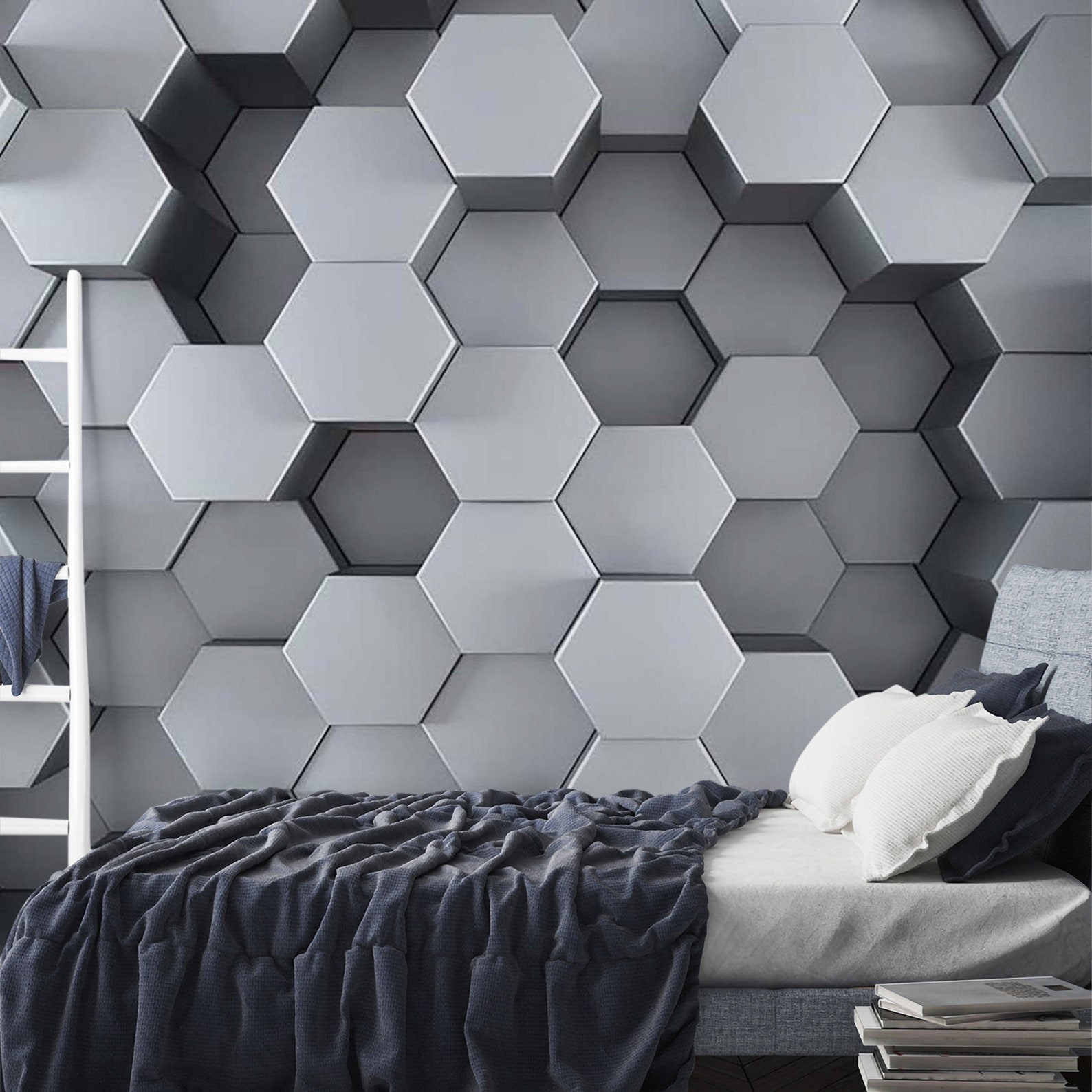 Hexagons Geometric pattern Wallpaper Abstract background | Etsy