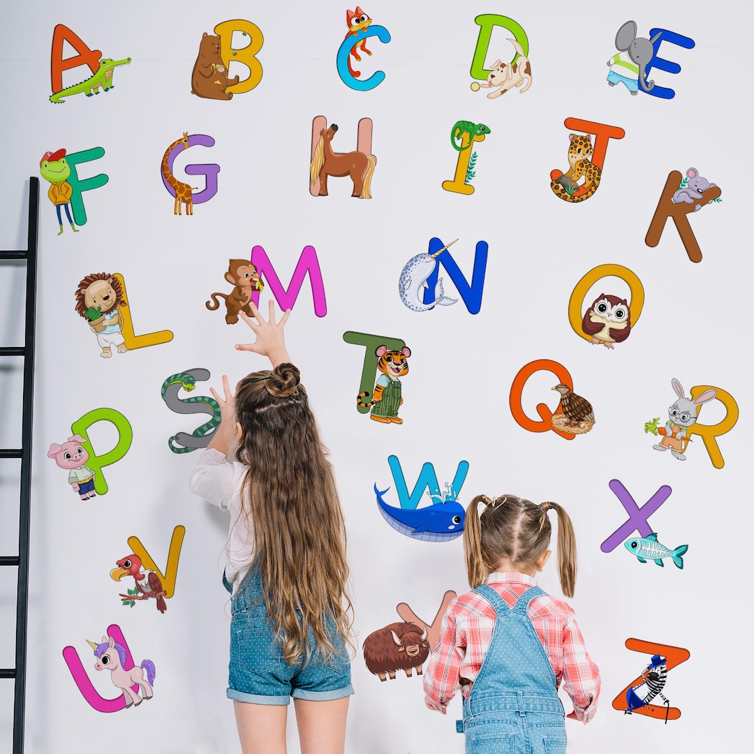 ABC Educational Wall Stickers for Kids - Animal Alphabet Wall Decals by ...