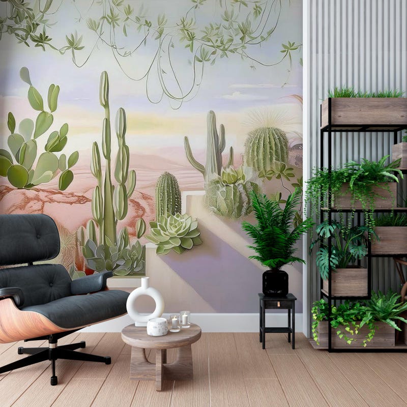Cactus Mural - Etsy