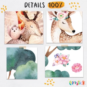 Deer Wall Decal for Kids Rooms Woodland Wall Decal Animal Wall - Etsy