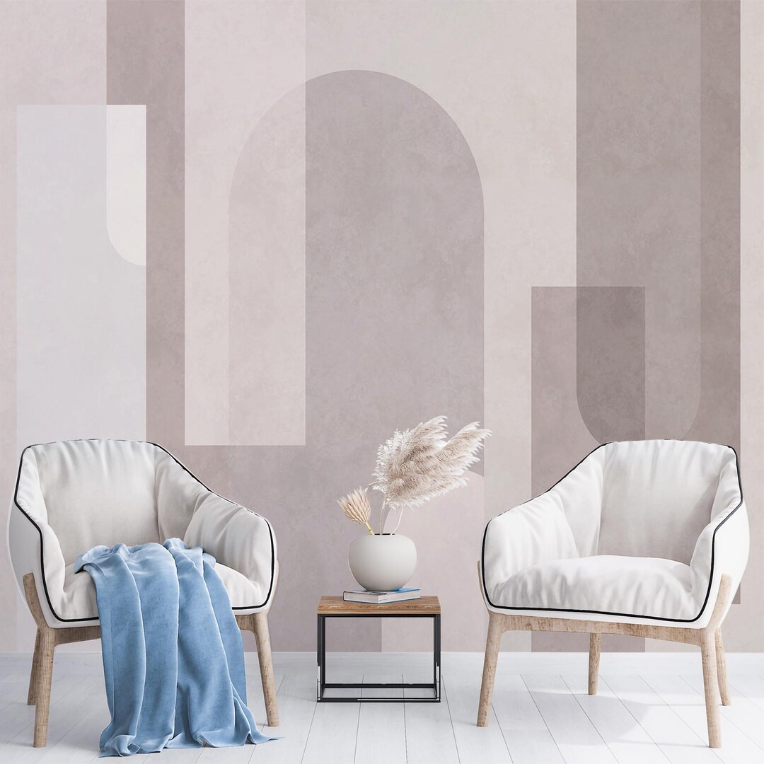 Geometric Arch Wallpaper-minimalist Arch Wallpaper-neutral Abstract ...