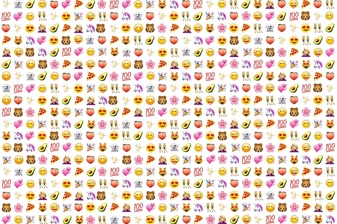 Emoji Pattern Emoji Wallpaper Symbols Mural Wallpaper | Etsy