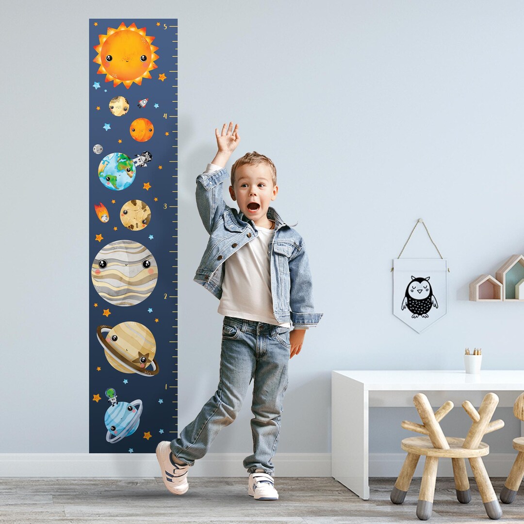 Space Growth Chart Self Adhesive, Growth Chart Ruler, 2nd 3rd Birthday ...