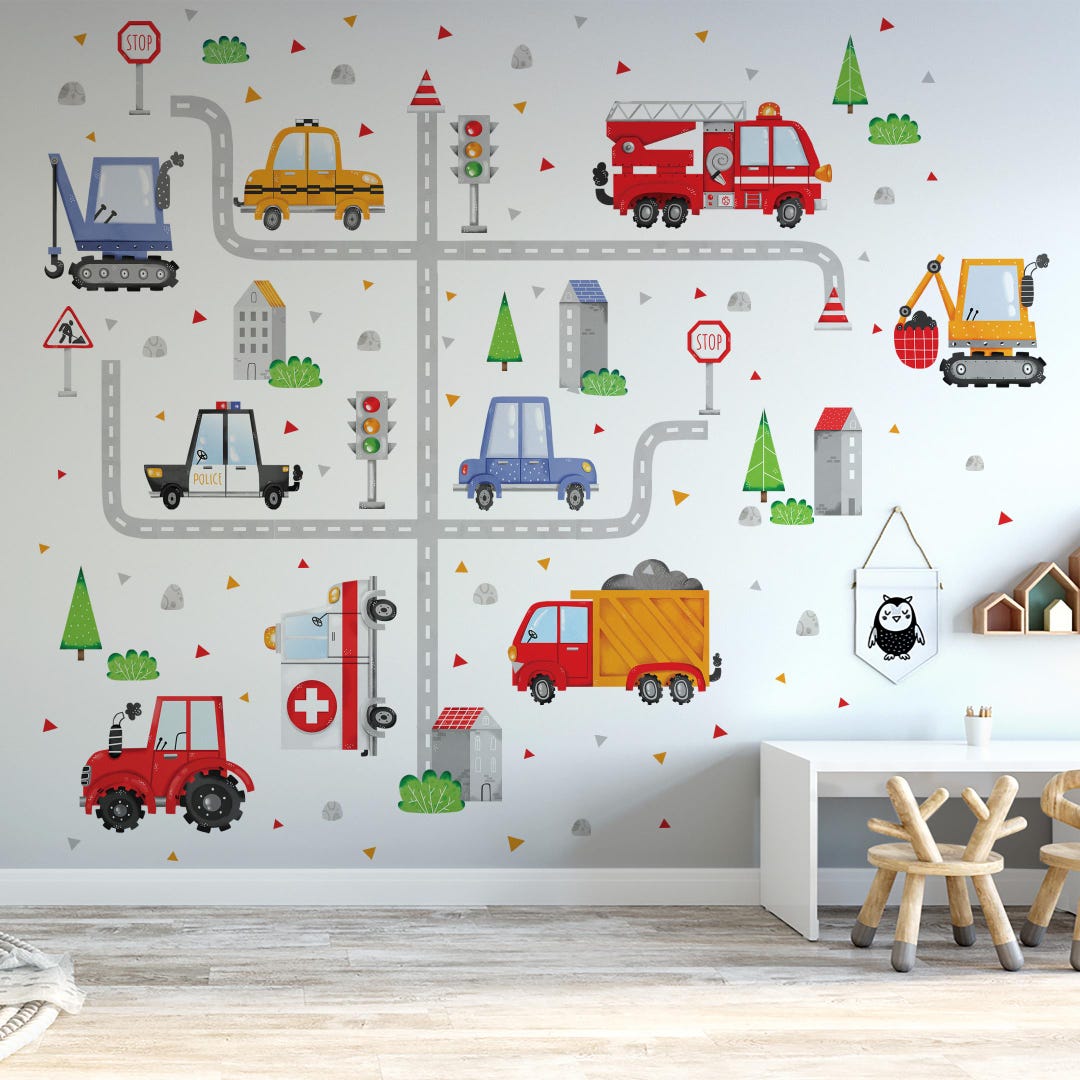 Cars Wall Decals, Peel and Stick Removable Car Wall Stickers for ...