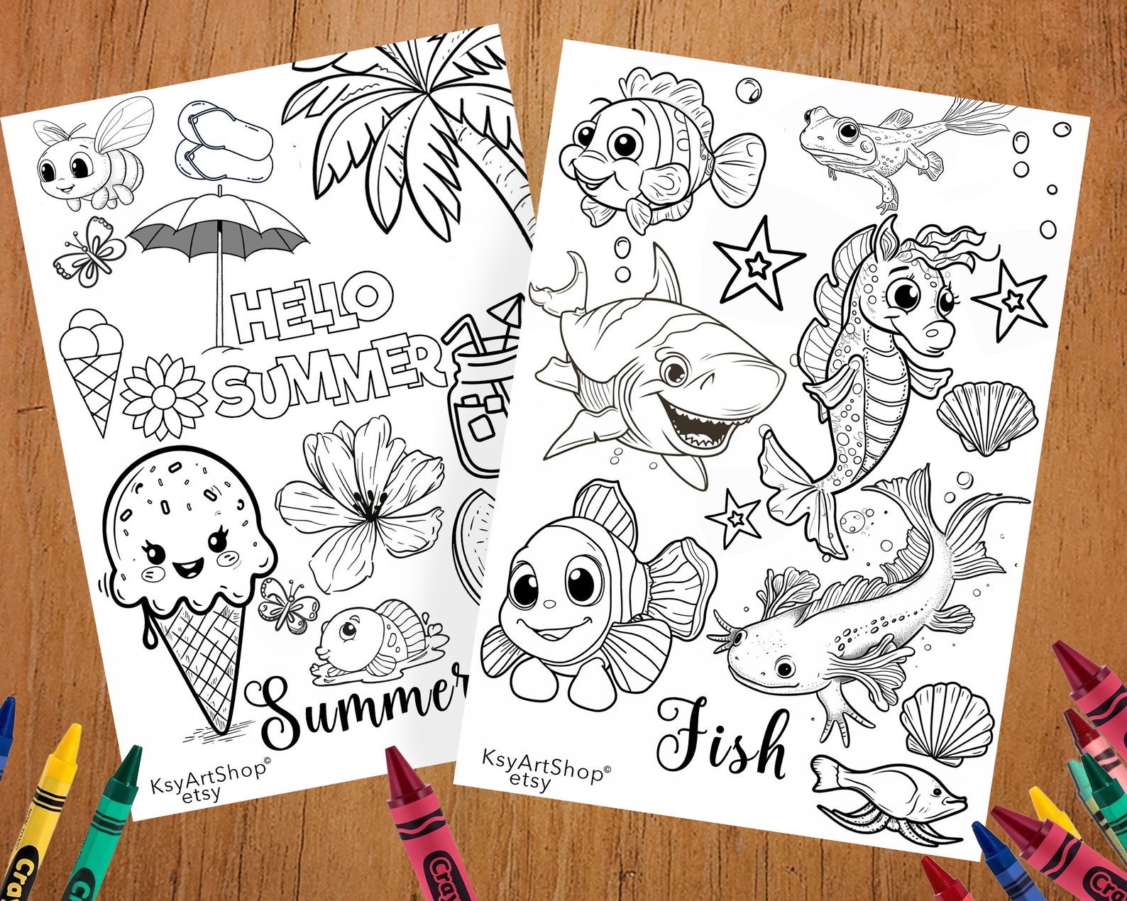 Printable Coloring Sheets, Coloring Pages for Kids, - Etsy