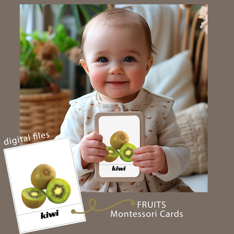 FRUITS Cards Editable Montessori Cards Flash Cards Nomenclature ...