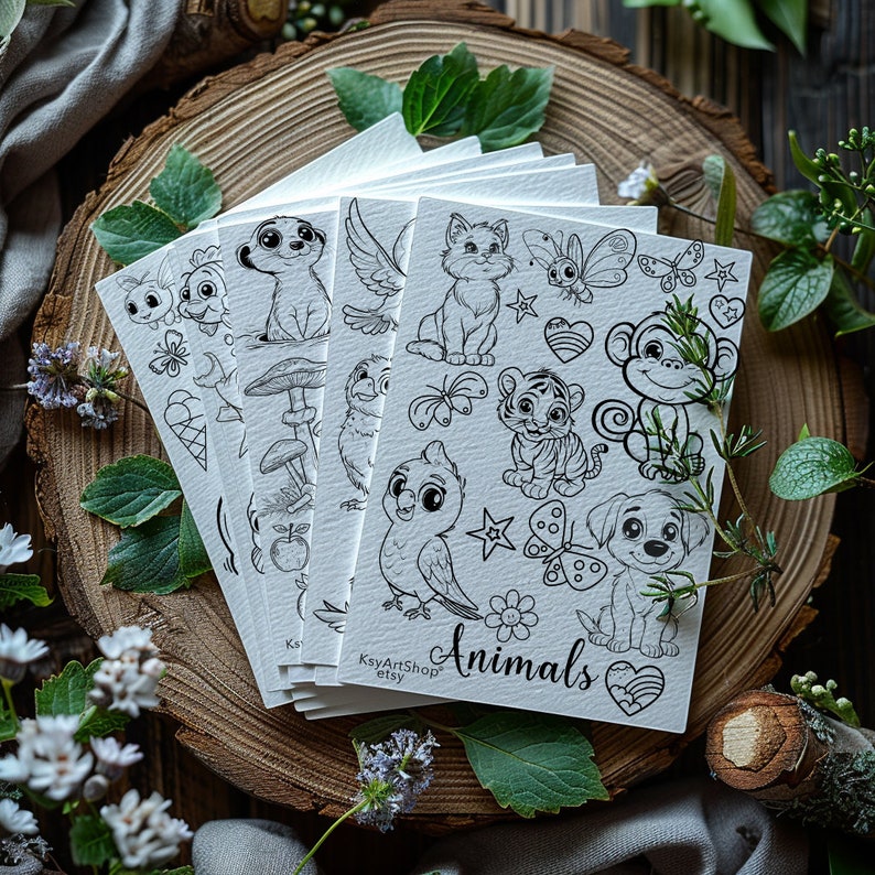 Printable Coloring Sheets, Coloring Pages for Kids, - Etsy