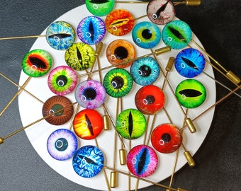 Handmade Gold Tone Eye Stick Pin: Protective Lapel Pin - Etsy