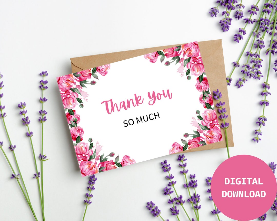 Thank You so Much Cards Printable - Etsy