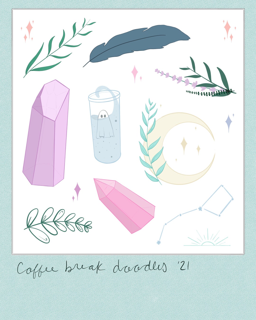 Coffee Break Doodles Vinyl Sticker Sheet - Coffee Break - Doodles ...