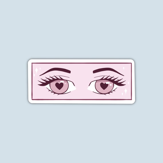 Digital Prints Anime Eyes Pink Vinyl Sticker Art & Collectibles etna.com.pe
