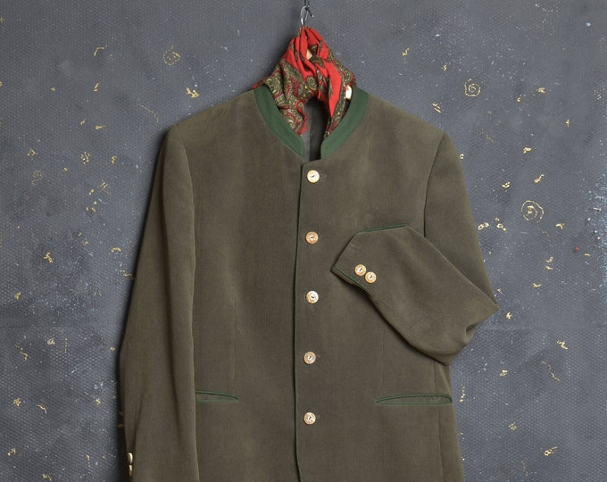 Vintage Corduroy Hunting Jacket M Men KAISERALM Austrian Work Cord Coat ...