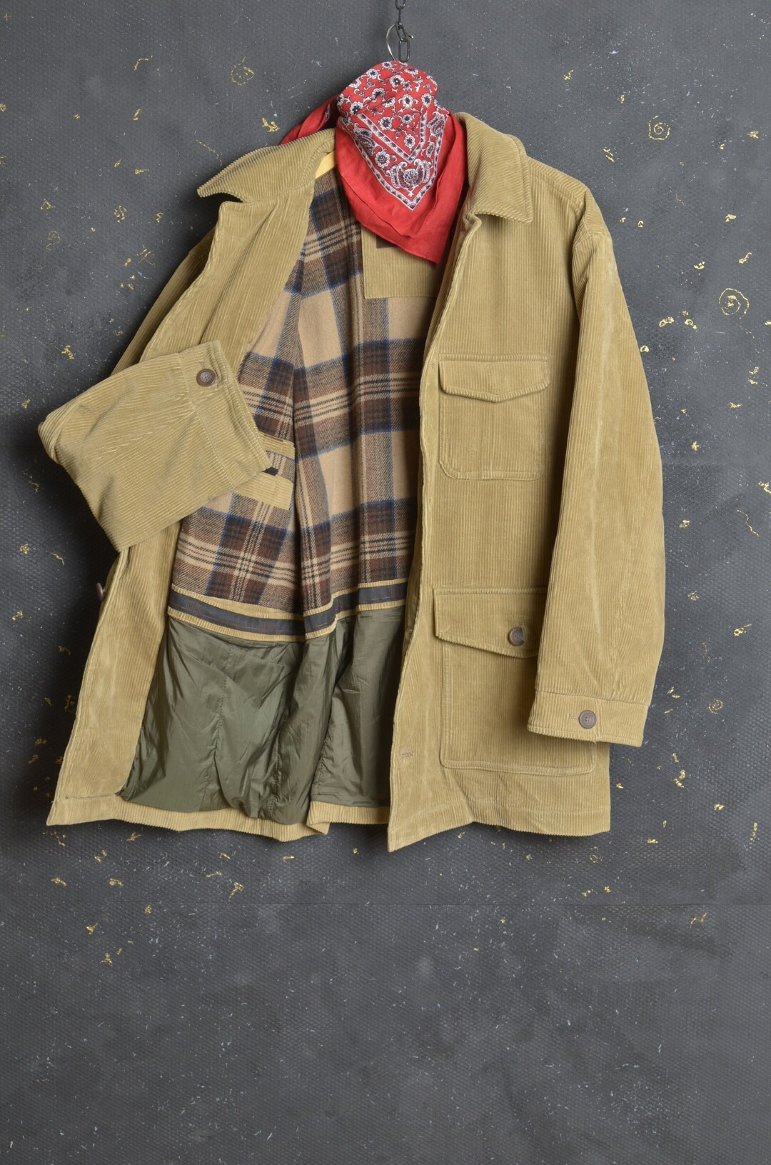 Vintage Workwear Corduroy Coat XL Men Work Cord Barn Jacket Brown Chore ...